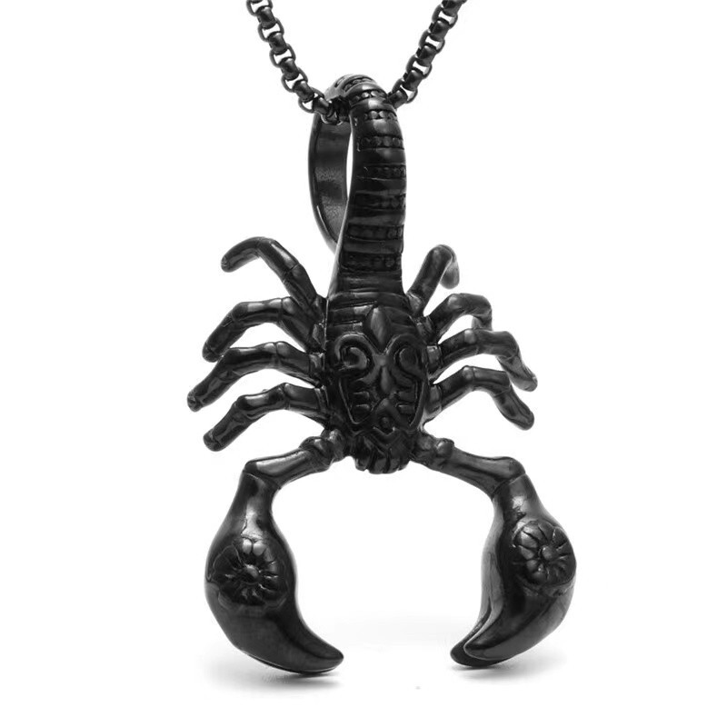 Men's Black Animal Scorpion Pendant Necklace Gothic Retro Rock Jewelry ...