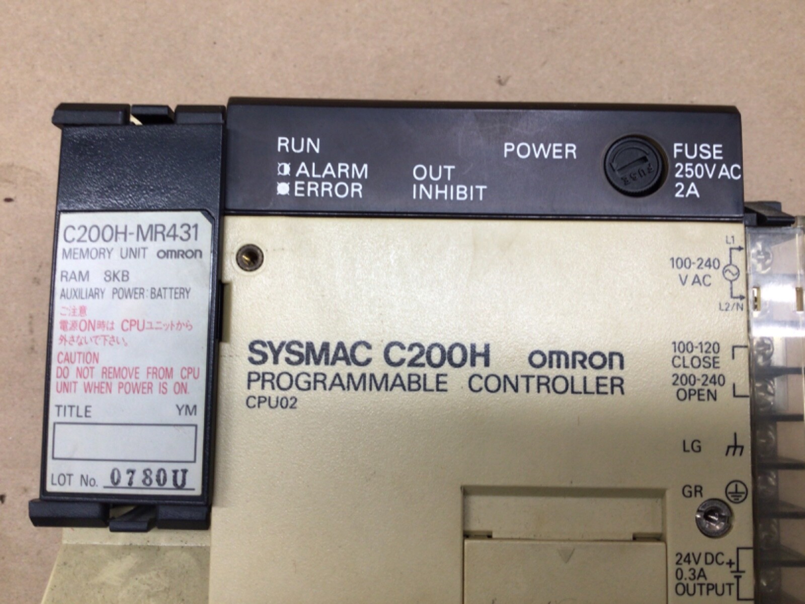 Omron C200H-CPU02 Sysmac C200H Programmable Controller Unit #4004A44AD | eBay