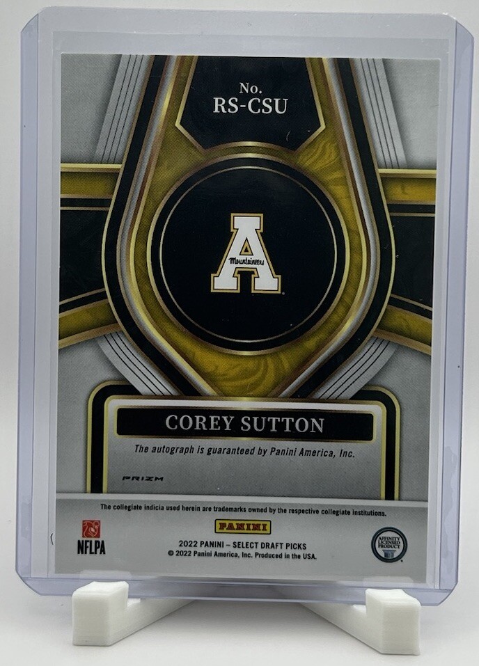 COREY SUTTON AUTO 2022 Panini Select Draft Picks #RS-CSU App State ...