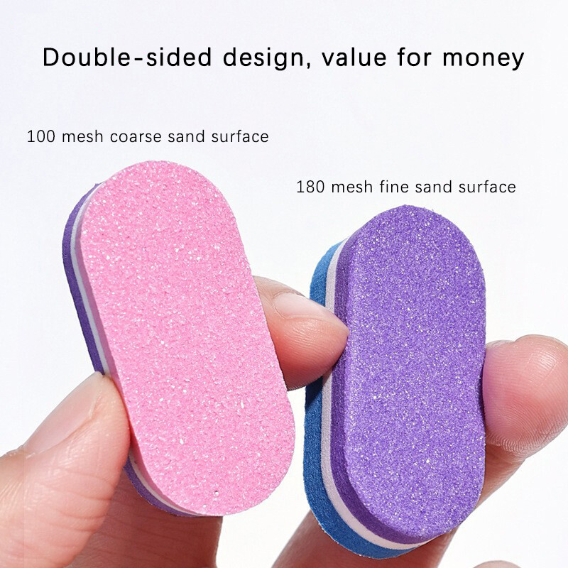 10PCS Mini Nail Sponge Files Buffer Block Buffing Sanding Pedicure Tool ...