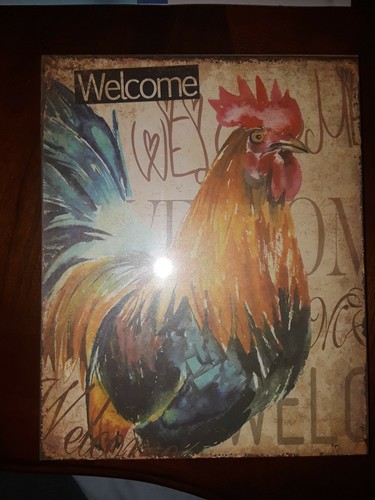 PRIMITIVE COUNTRY "WELCOME ROOSTER" ~ 10"X8"X1" SIGN NEW WITH TAGS | eBay