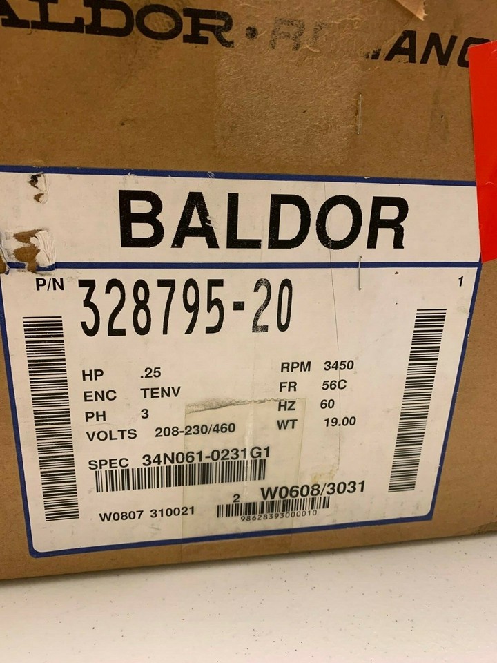 328795-20 LiftTech/Baldor Motor .25 HP NEW | eBay
