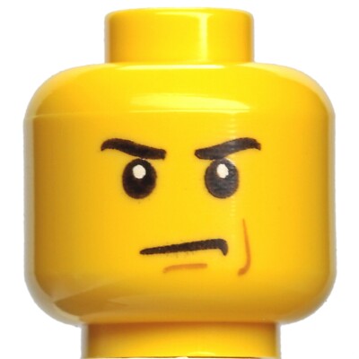 NEW LEGO - Figure Head - Town - Angry Eyebrows + Scowl yellow x1 60143 ...