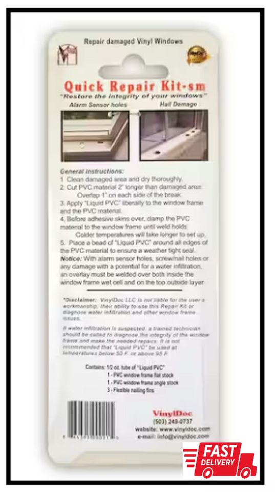 Quick Repair Kit for Vinyl Windows and Patio Sliding Doors Liquid PVC ...