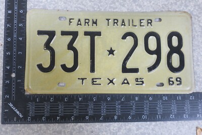 1969 69 TEXAS TX FARM AGRICULTURE AGR TRAILER TRL LICENSE PLATE TAG ...