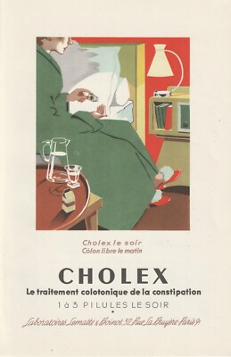 Publicité de Presse Cholex traitement constipation 1953 | eBay