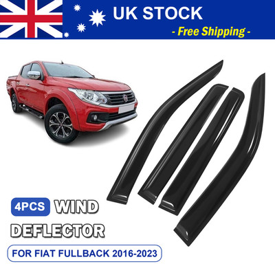 4pcs Tinted Wind Deflectors Rain Guards for Fiat Fullback 2015-2023 ...