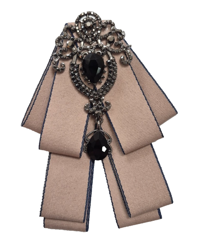 Bow Tie Brooch Women's Collar Neck Bow Pin Brooch, Color: Light Brown ...