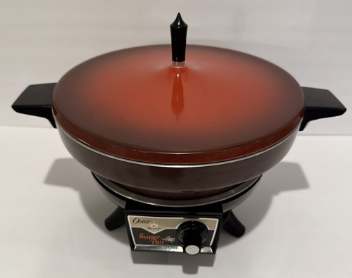 Retro Oster Electric Fondue Set Harvest Red Pot Vintage 1970’s Works No ...