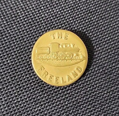 Antique Railroad Button The Freeland Steam Locomotive Brass Uniform | eBay