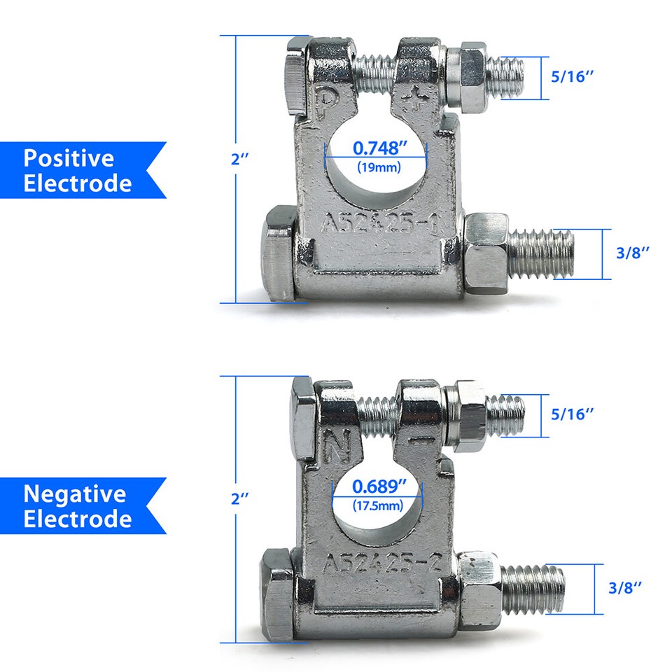 Military Spec Top Post Battery Terminal End Positive and Negative with ...