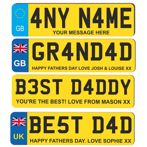 Personalised Fathers Day Number Plate Gift Wooden Dad Sign Daddy Plaque ...