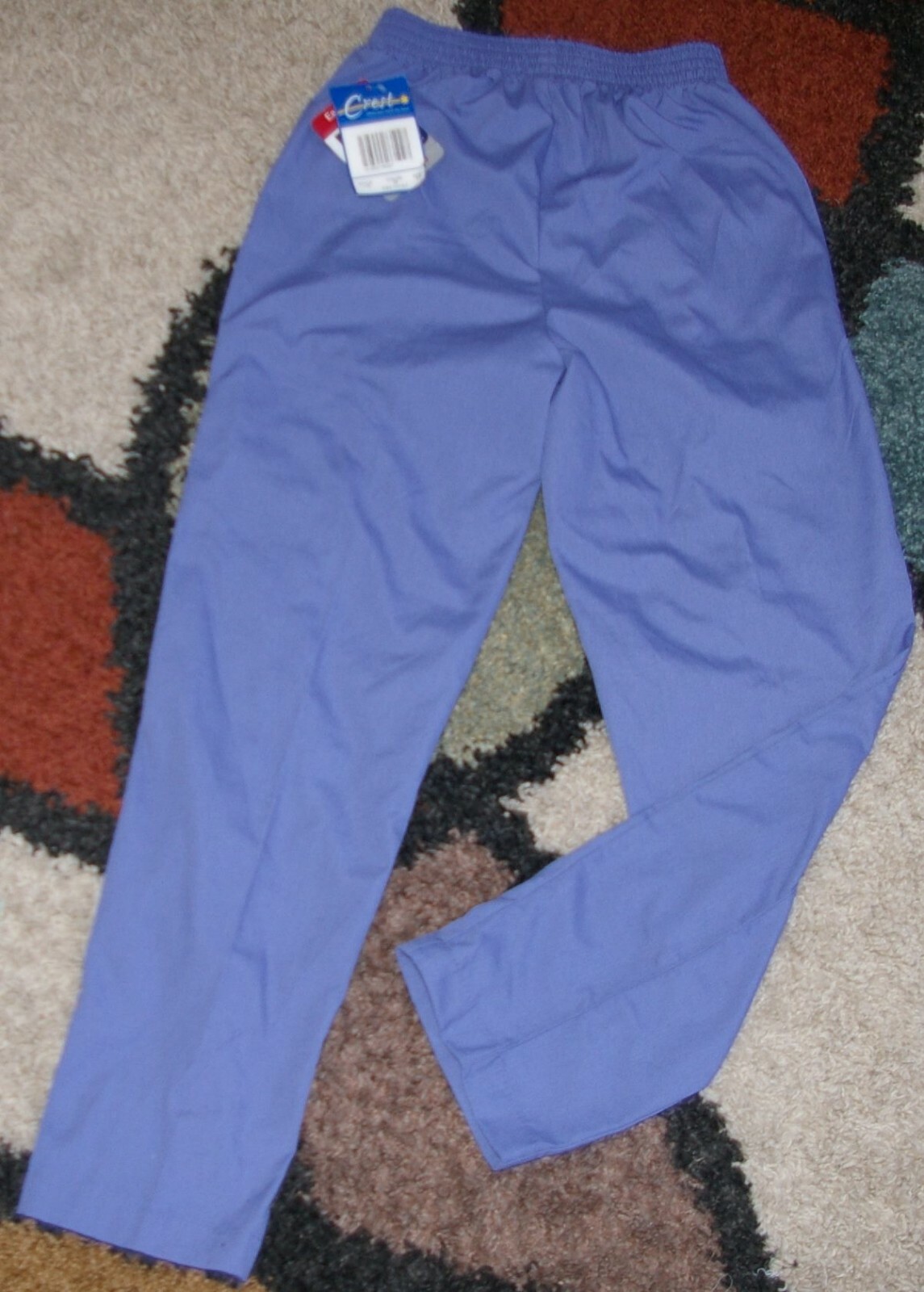 Crest Woman Elastic Waist Scrub Pant 2 Pocket Front Crease stitch Sz XS ...