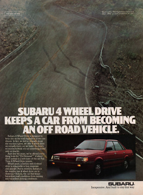 Subaru 4 Wheel Drive 1987 Vintage Car Wreck Auto Accident Print Ad | eBay