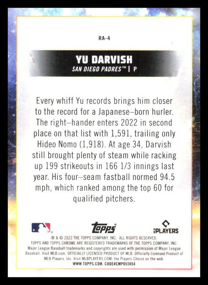 2022 Topps Gypsy Queen Yu Darvish Rocket Arms RA-4 San Diego Padres | eBay