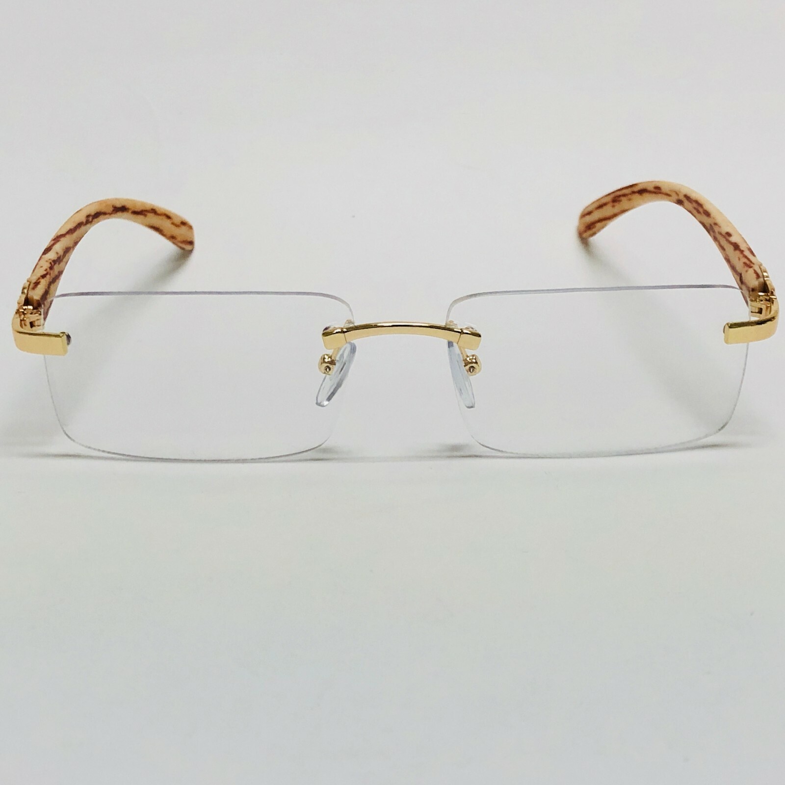 Mens Sunglasses Small Rectangular Hip Hop Rapper Gold Clear Lens Square ...