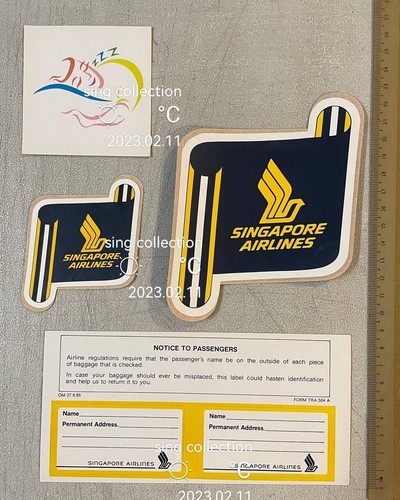 Old Singapore Airlines SIA sticker label x 4 | eBay