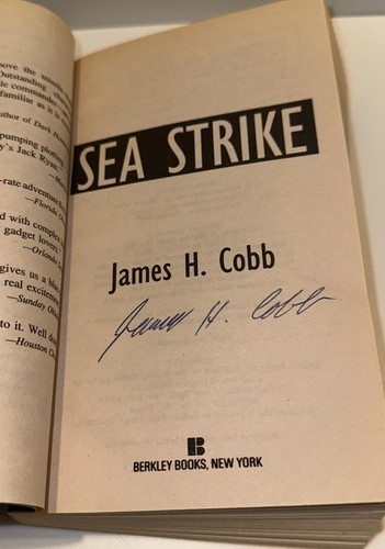 Rare SIGNED Sea Strike James H. Cobb softcover vintage Book USN Navy ...