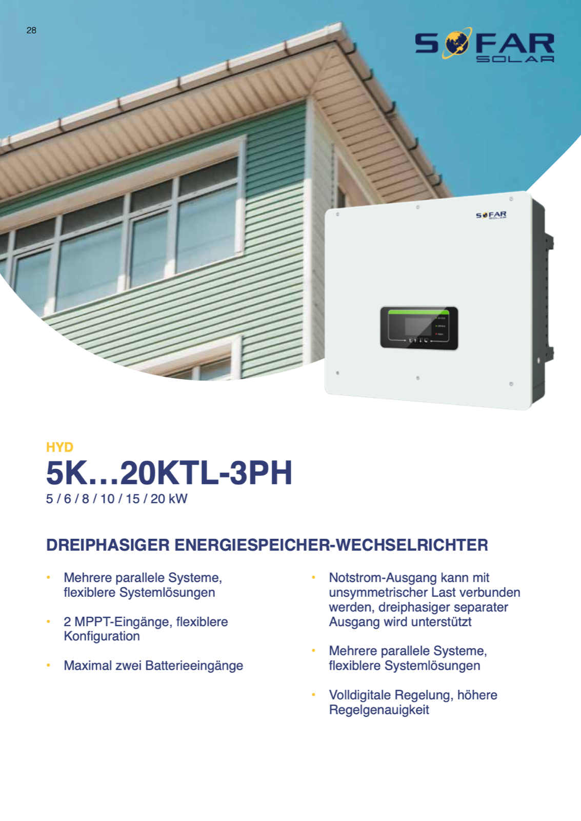 Sofar Solar HYD20KTL-3PH 20kW Wechselrichter Hybrid Notstrom Inverter ...