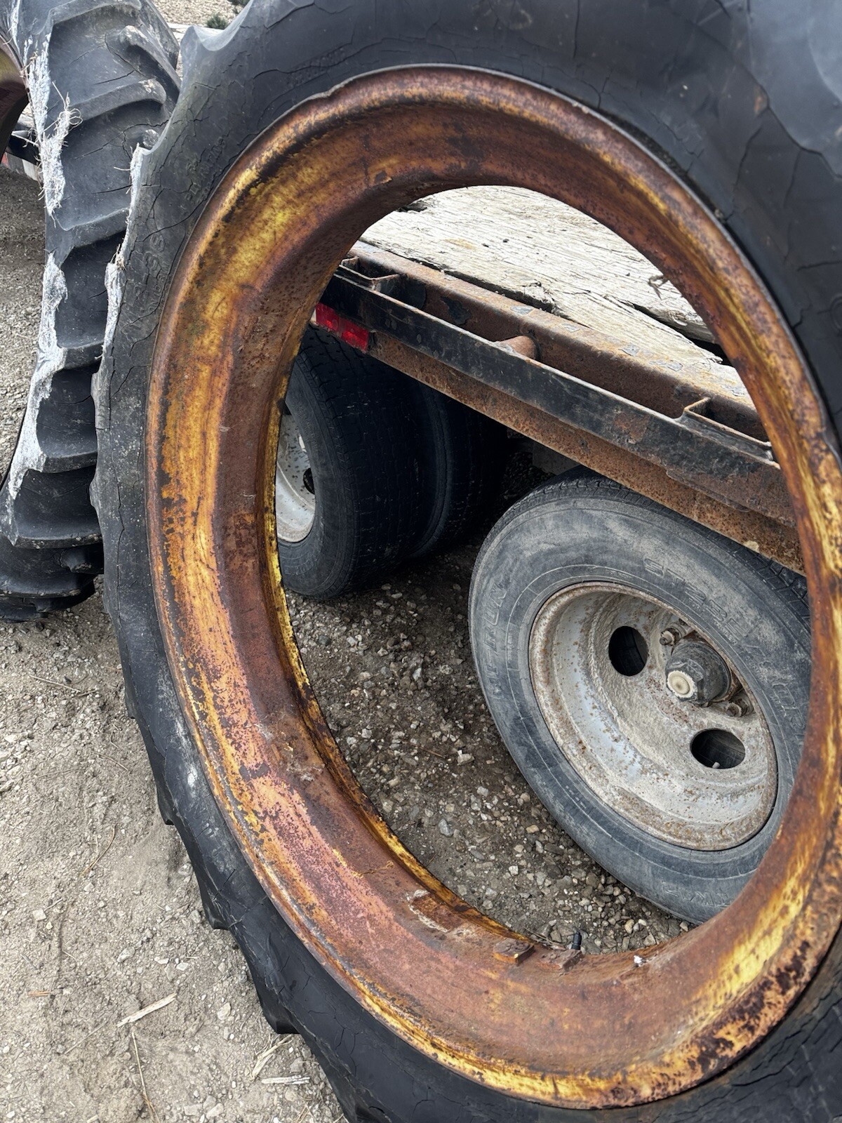 JOHN DEERE DROP CENTER RIM RIMS & 11.2x38 TIRE TIRES A B G FARMALL ...