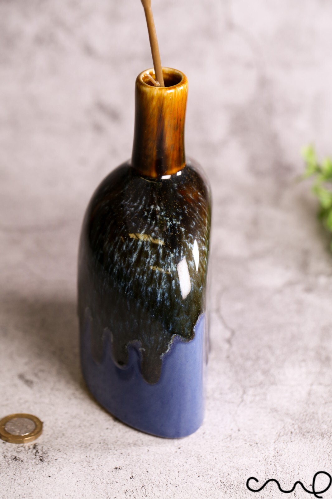 Handmade Blue Ceramic Vase Unique Single Bud Singles Stem Flower Vase ...