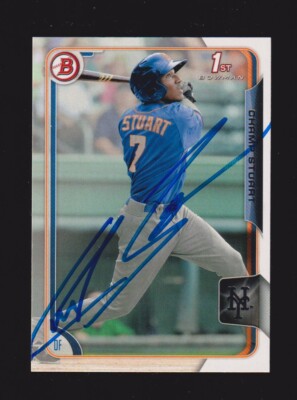 2015 BOWMAN BP 59 Champ Stuart NEW YORK METS SIGNED AUTOGRAPH AUTO COA ...