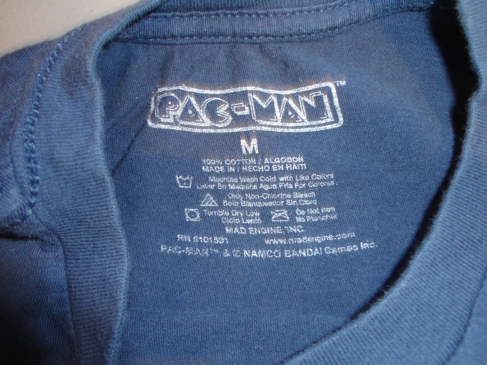 Blue PAC-MAN Distressed logo Video Game Cotton t-shir… - Gem