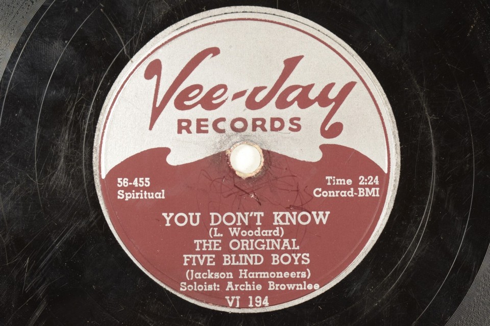 Five Blind Boys - 78 RPM Vee Jay - I Never Heard A Man L32 | eBay
