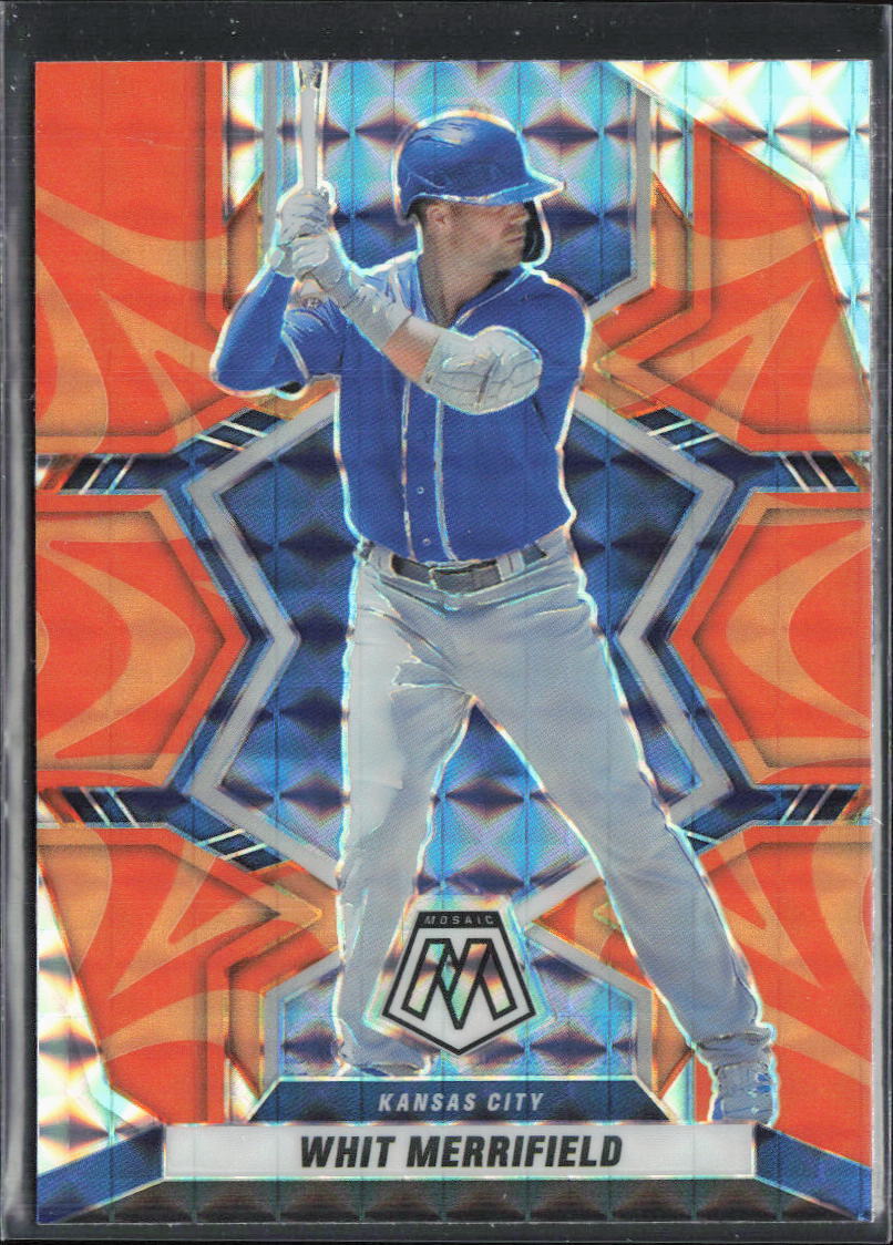 2022 Panini Mosaic #72 Whit Merrifield Reactive Orange Mosaic Prizm KC ...