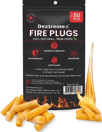 Fire Plugs (50) Waterproof Fire Starter for Campfires, Emergencies ...