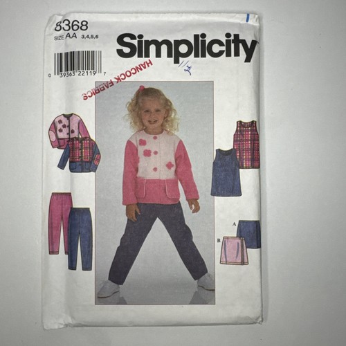 Simplicity 8368 Girls' Jacket Jumper Skirt Pants Pattern 3-6 Un-Cut ...