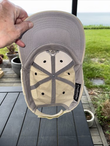 Purdue Train on Tan Hat Cap Black Silver Hook Loop Damage to Back ...