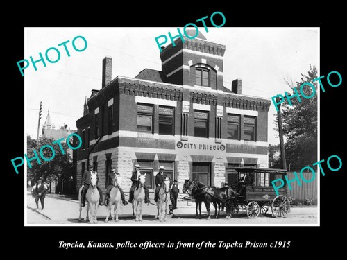 OLD 8x6 HISTORIC PHOTO OF TOPEKA KANSAS THE POLICE & THE TOWN PRISON ...