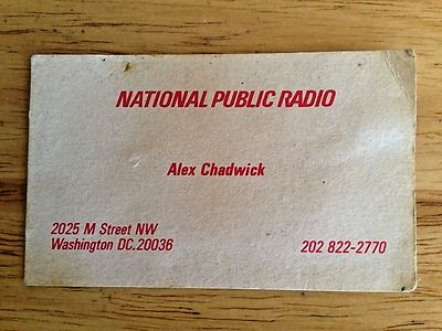 orig. ALEX CHADWICK - National Public Radio BUSINESS CARD red/white ...