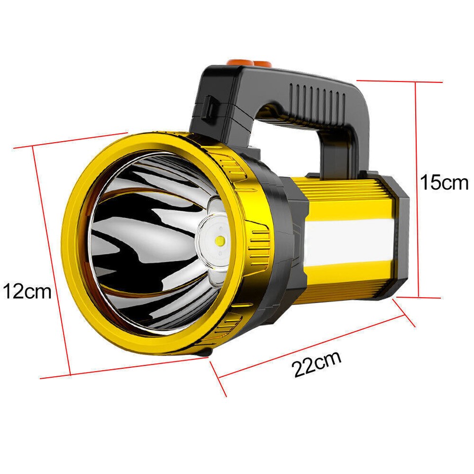 LED`Searchlight Flashlight Super Bright Torch USB Rechargeable Lamp ...