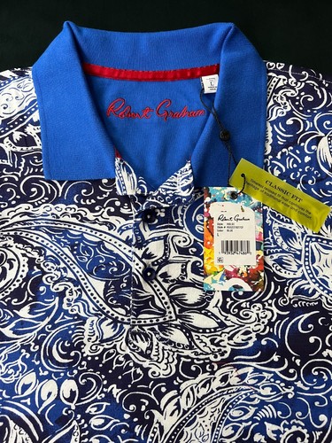 Robert Graham HULSE Paisley Polo Large Short Sleeve NWT $118 Classic ...