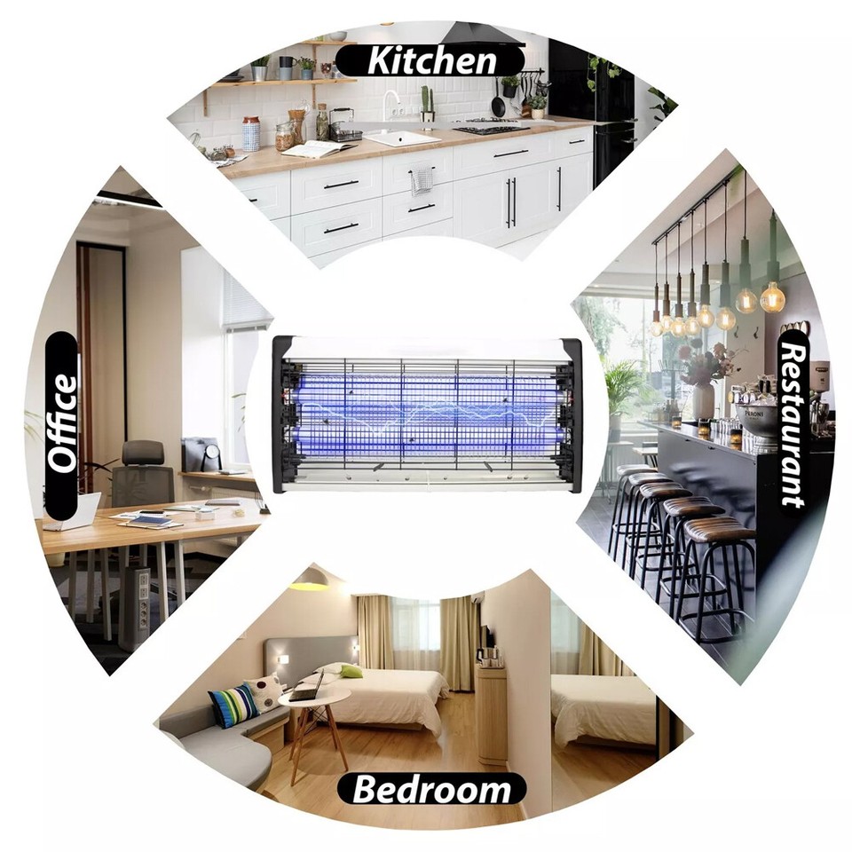 40W ELECTRIC INSECT FLY KILLER BUG MOSQUITO ZAPPER UV HOME INDOOR PEST ...