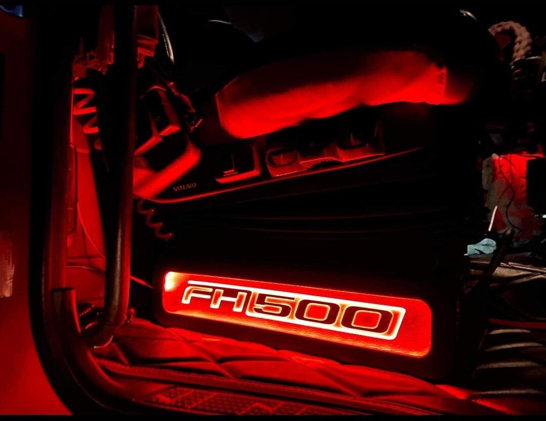 LED Seat Base Covers VOLVO FH4 FH5 TWIN AIR SEATS Pair BLACK wit 3D ...