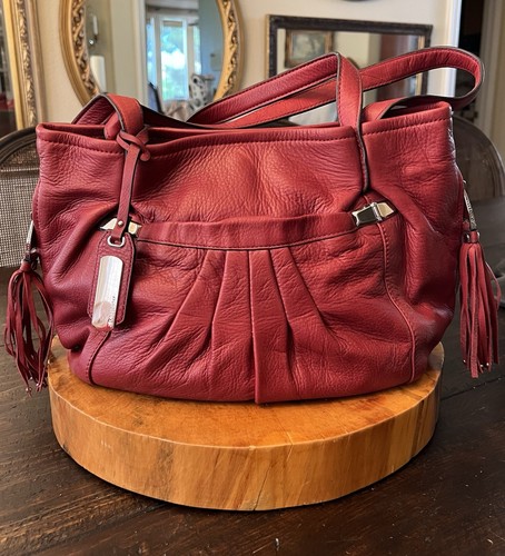 Vintage B Makowsky Red Leather Slouch Hobo Handbag Purse Bohochic | eBay
