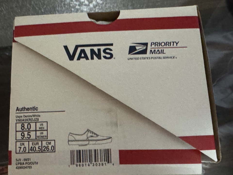 NEW Vans Off The Wall - USPS Priority Mail Authentic Post Office Mens ...