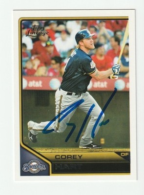 Corey Hart Signed 2011 Topps Lineage Card Auto Milwaukee Brewers ...