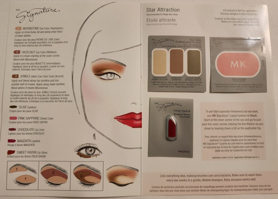 Mary Kay Color Cards (23) - Satin Hands - Face Cleanser & Moisturizer ...