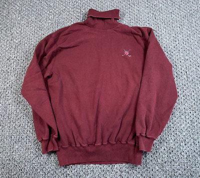 VTG Polo Ralph Lauren Turtleneck Sweatshirt Adult Large Dark Red Clubs ...