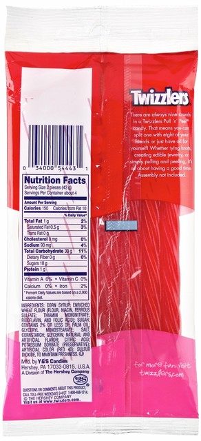 TWIZZLERS Cherry Flavor Wrapped Candy Single Twist Pull 'n Peel (pack ...
