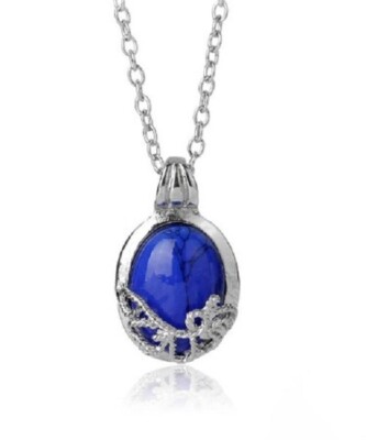The Vampire Diaries Katherine Pierce Silver Blue Lapis Pendant & Chain ...