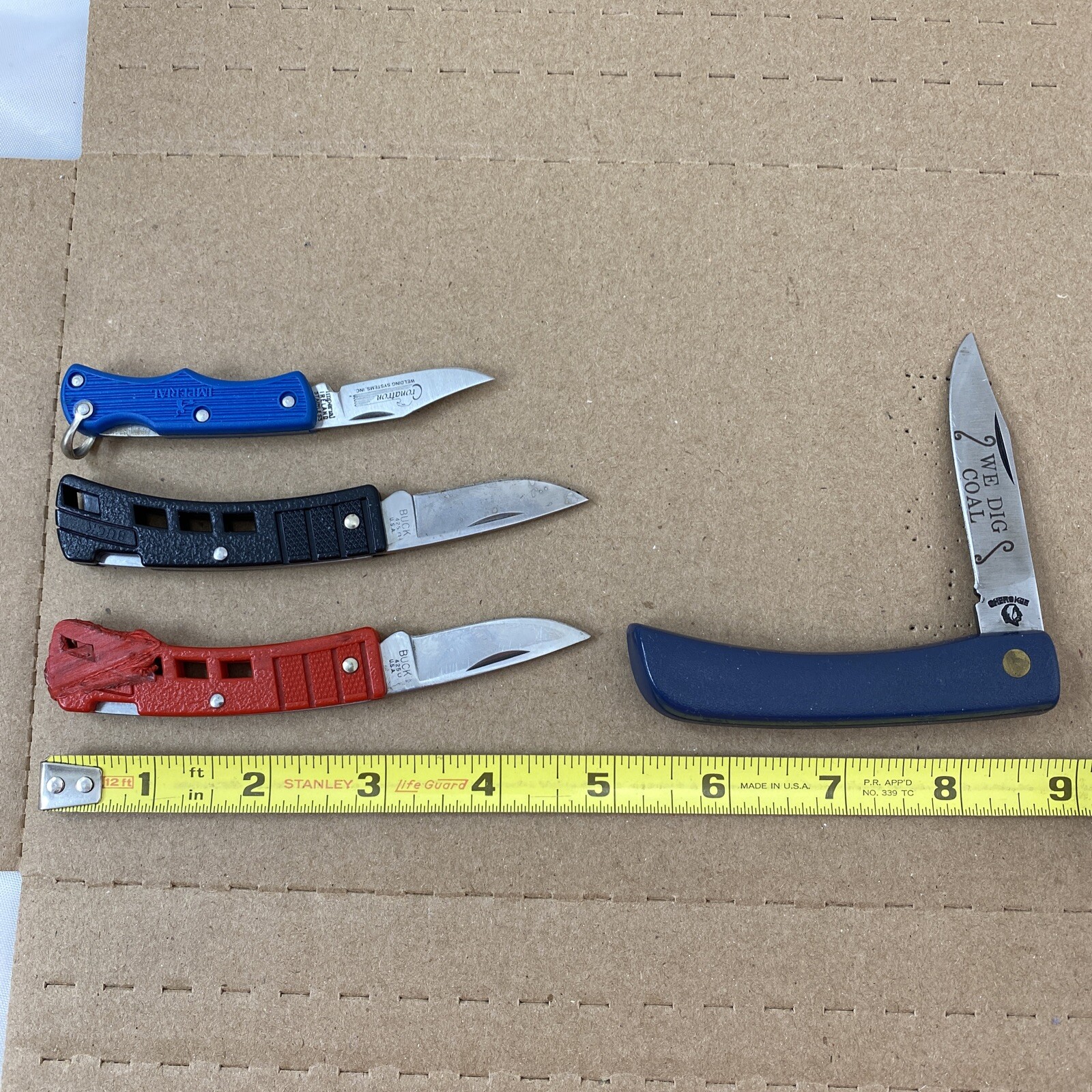 4 Lot 2 Buck 425 MiniBuck Folding Pocket Knife Valox Handles USA 1994 ...