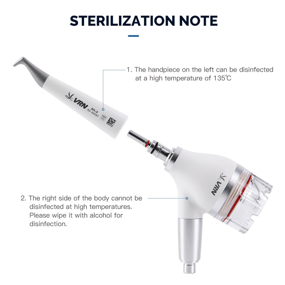 VRN Dental LED Ultrasonic Scaler/Air Flow Polishing Hygiene Air Prophy ...