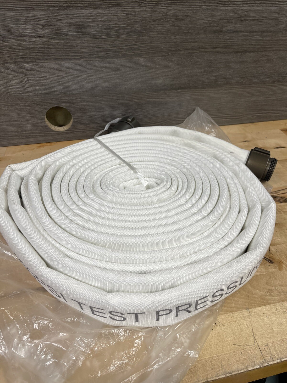 White 1 - 1/2” Fire Hose 50’ with Aluminum NST Threads 400psi New | eBay