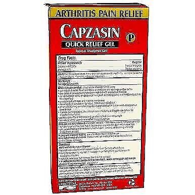 Capzasin Capzasin Arthritis Pain Relief Quick Relief Gel, 1.5 oz (Pack ...
