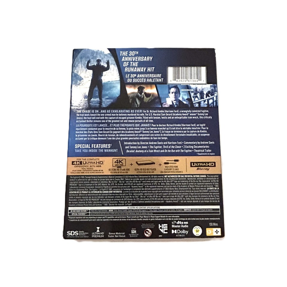 The Fugitive 4K UHD Blu-ray, Harrison Ford - SEALED 883929813841 | eBay
